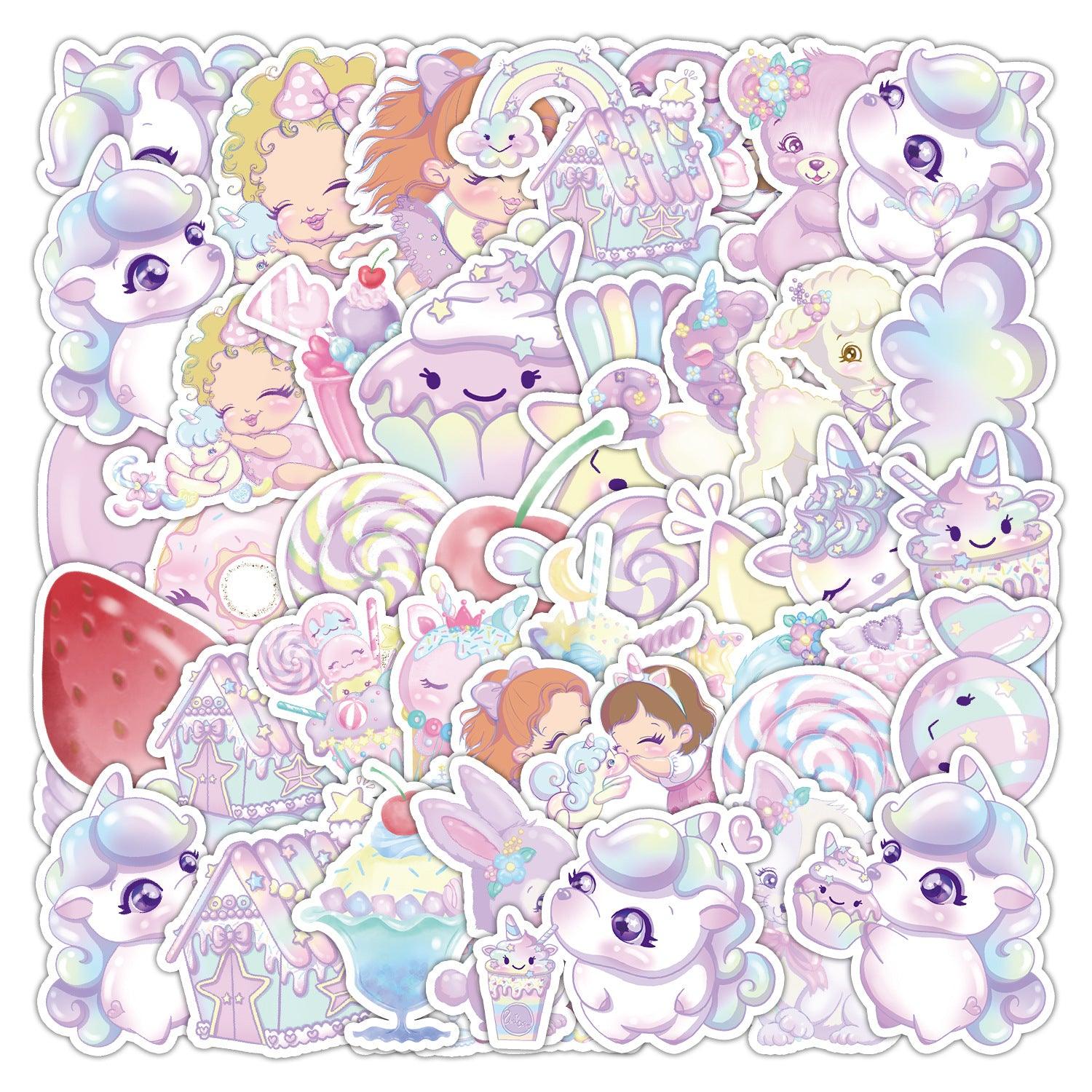 [AUTUMN SALE] 50 Pack Cute Unicorn and Magic World Large PVC Vinyl Sti ...
