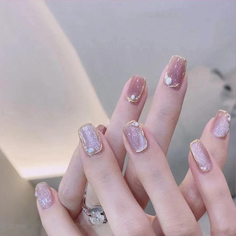 [FULL SET GLITTERING] Ice Grape Pink Purple Moonlight Glittering Mediu ...